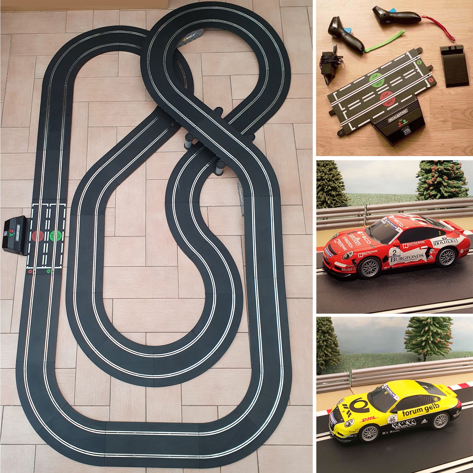 Scalextric Sport 1:32 Track Set Layout With Porsche Cars ARC Air #AS9 ...