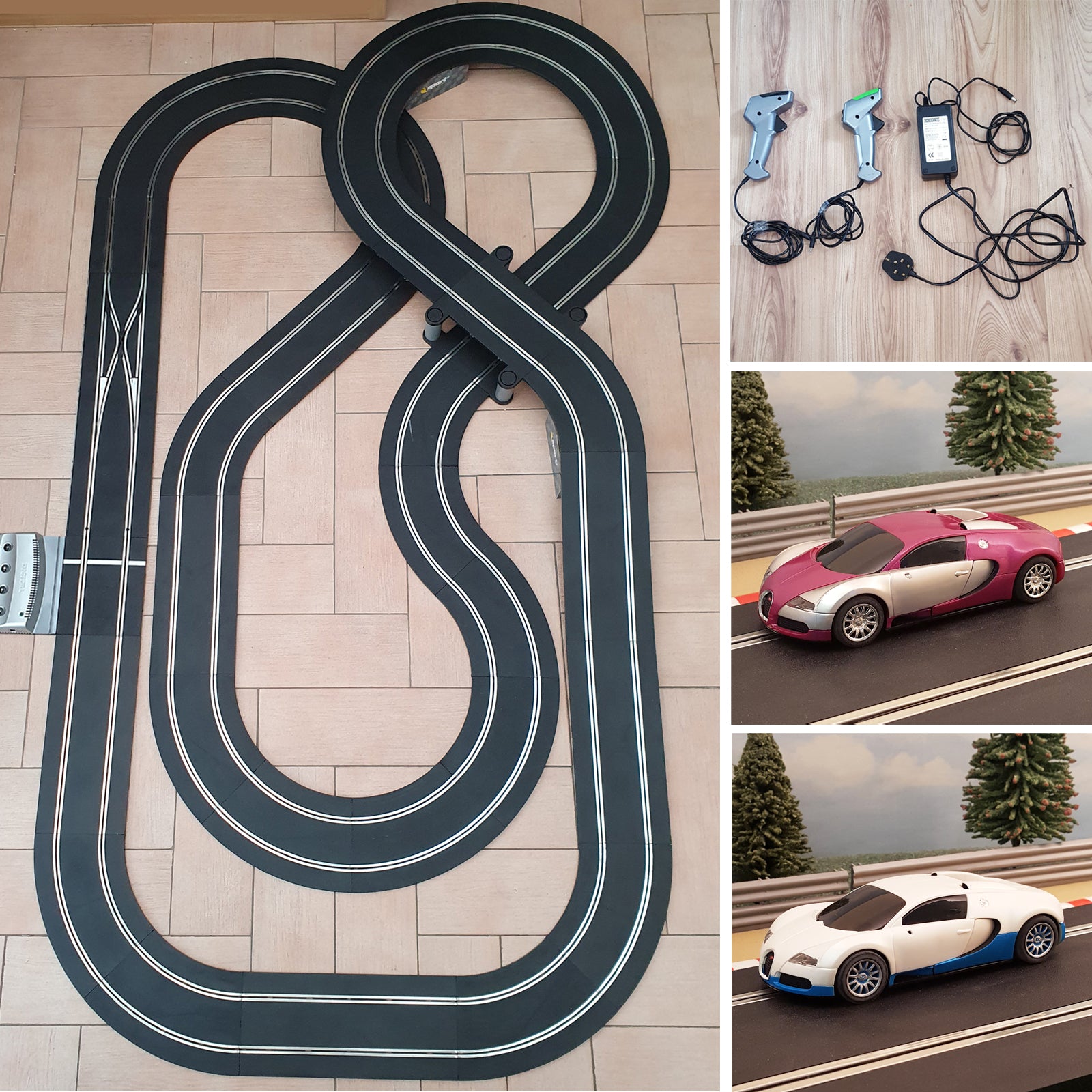 Scalextric Sport 1:32 Track Set Layout With Bugatti Veyron Cars DIGITA ...