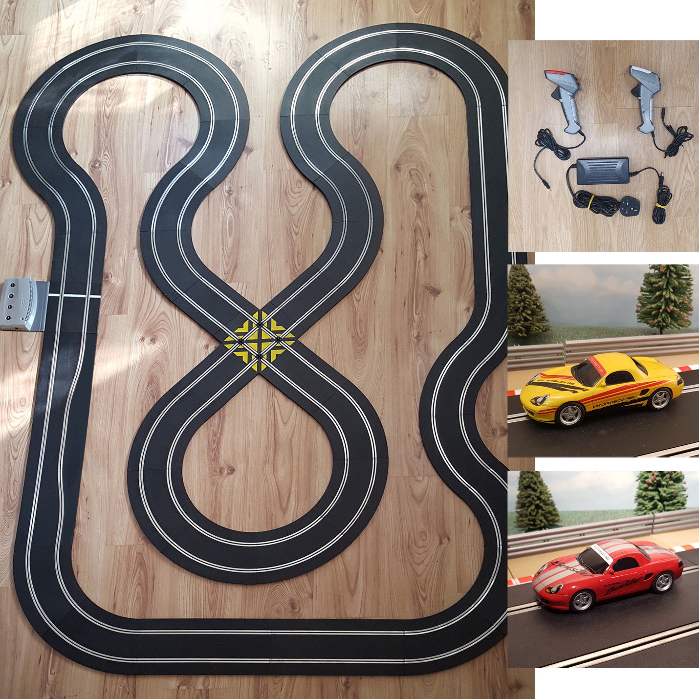 Scalextric Sport 1:32 Track Set - Large Layout + Porsche Boxster Cars ...