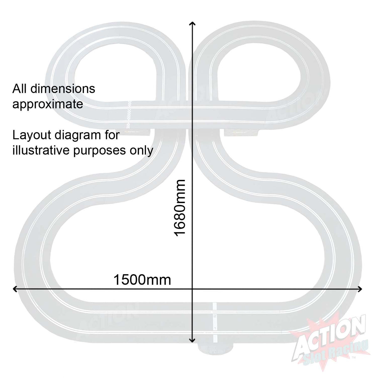 Scalextric Sport 1:32 Track Set - Layout With Bridge AS01 – Action Slot ...