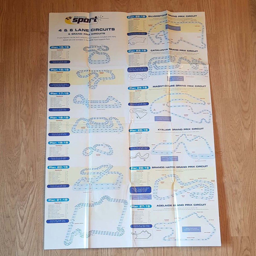 Scalextric Sport 1:32 Track Lane Circuit Layout Plans - Wall Chart M41 ...